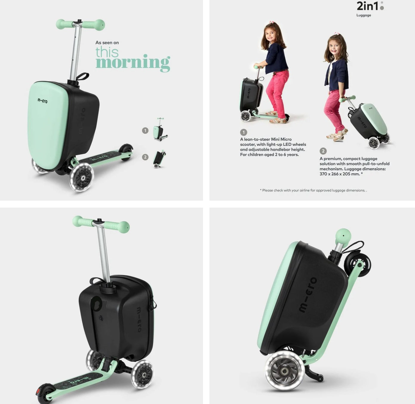 Micro Scooter - Suitcase & Light up Wheels - Tiny Explorers Hire